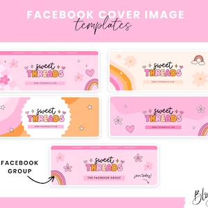 Pink Retro Facebook Banner Template Canva - Hot Pink Social Media ...