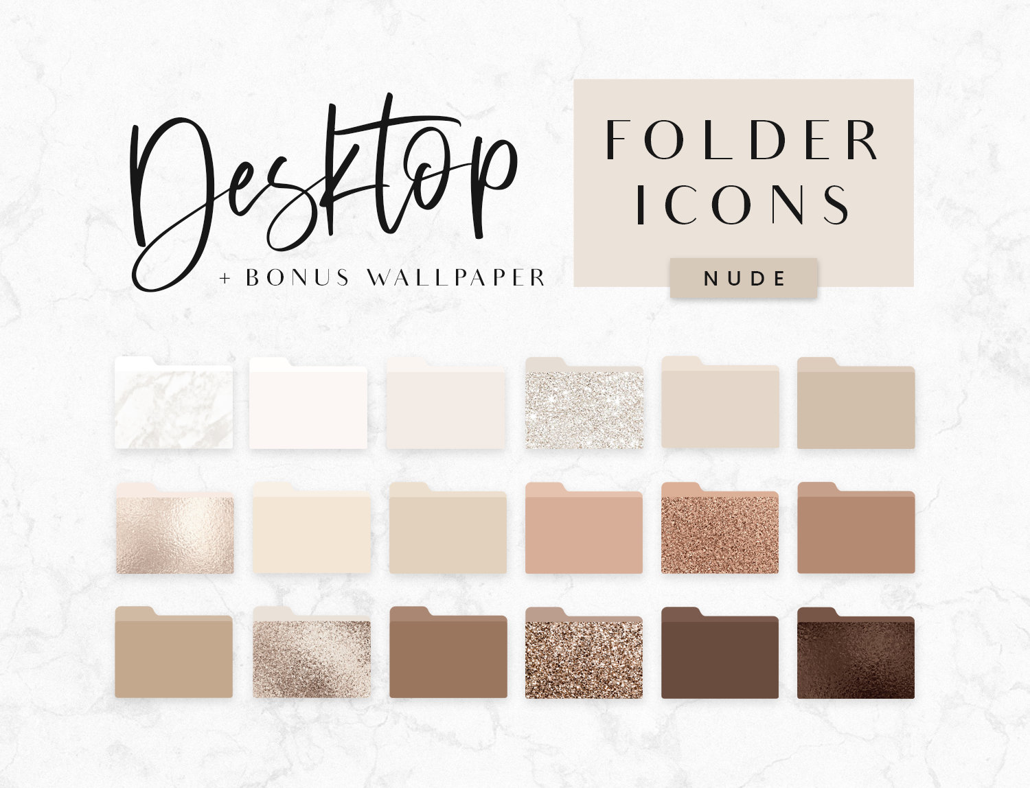Desktop Folder Icons Neutral Beige Mac Icons PC Folder - Etsy UK
