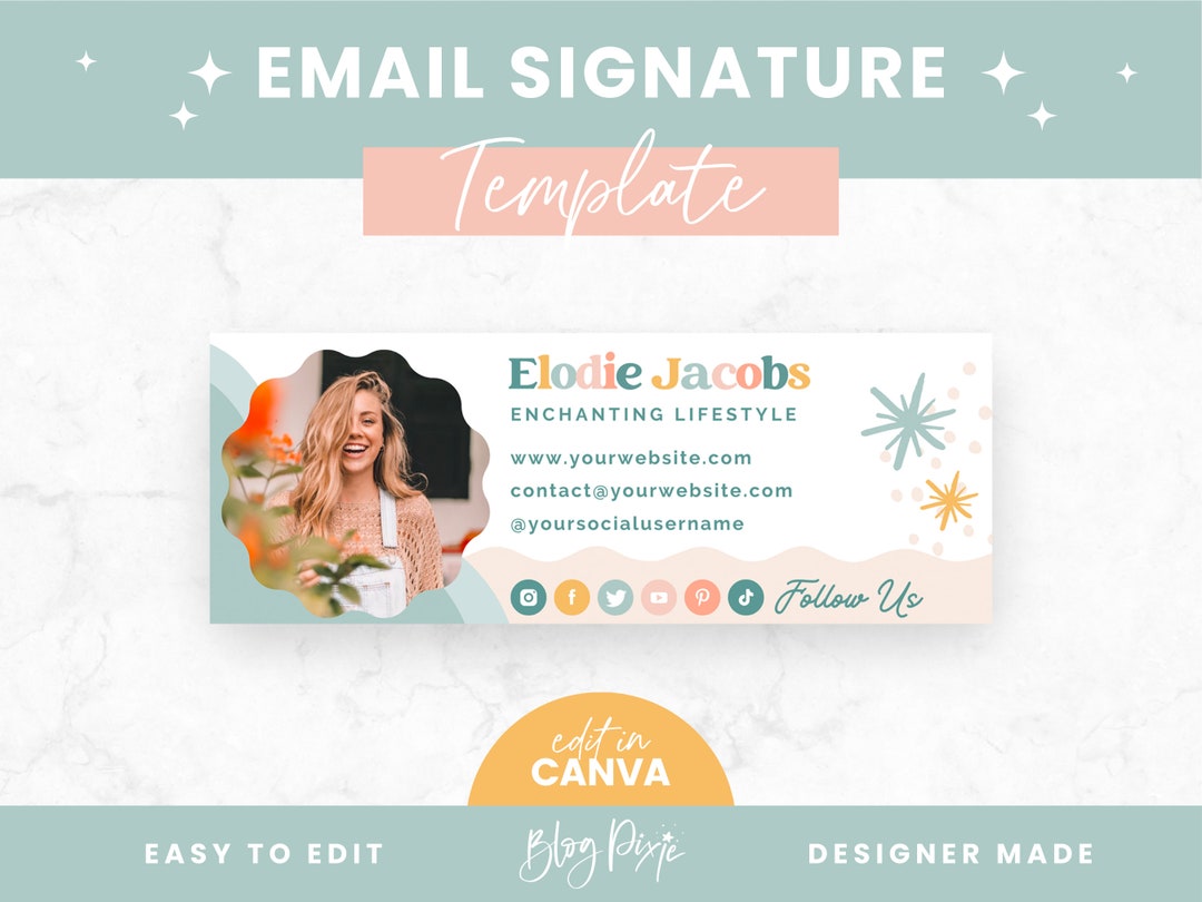 Email Signature Template - Canva Email Signature Design - Gmail ...