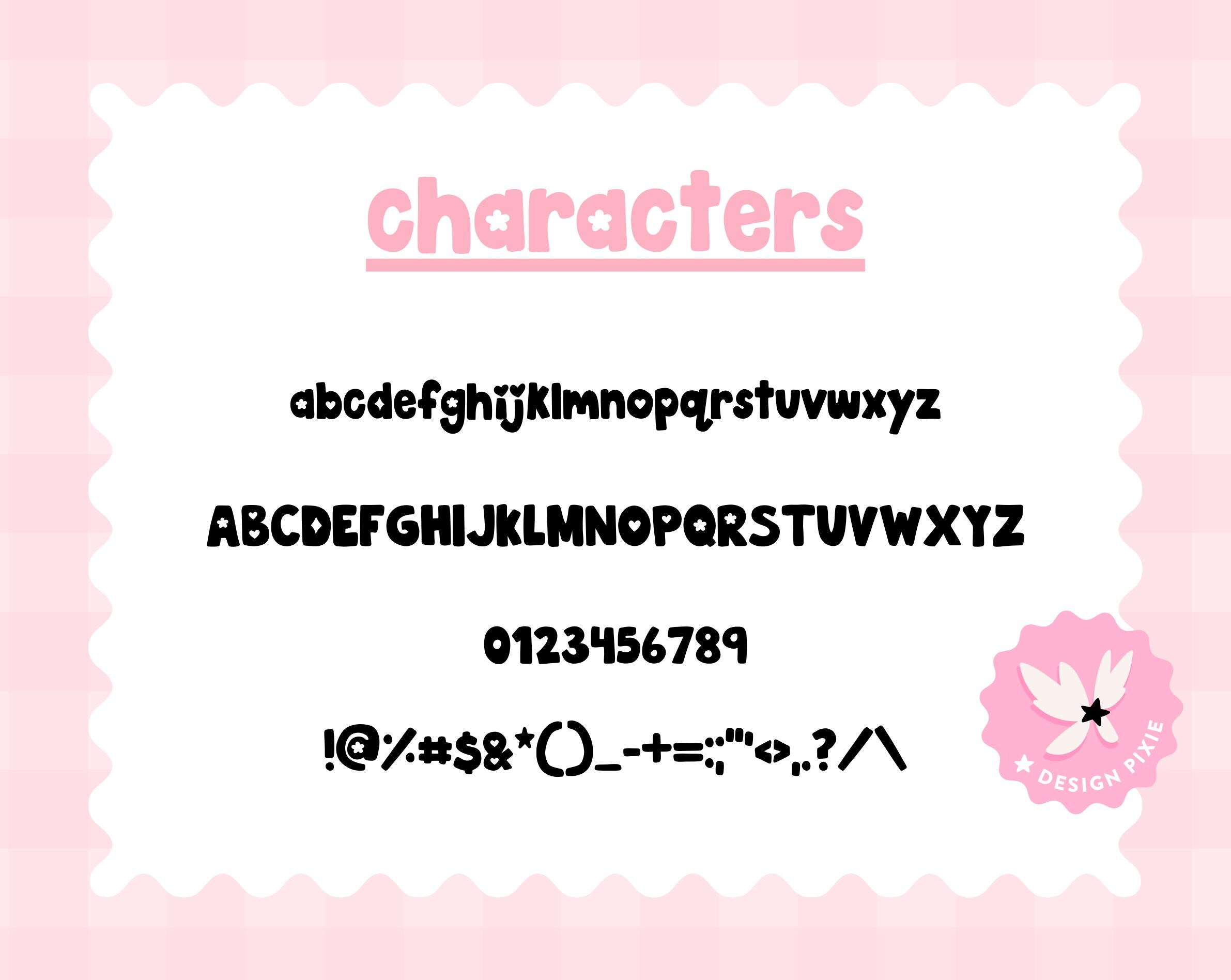 Pretty Girl Font - Cute Bold Font With Hearts and Flowers - Girly ...