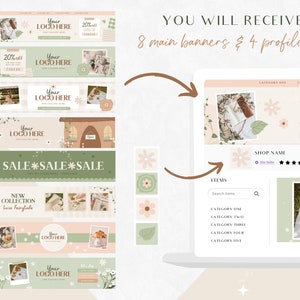Cottagecore Aesthetic Etsy Banner Kit - Etsy Shop Banner Templates ...