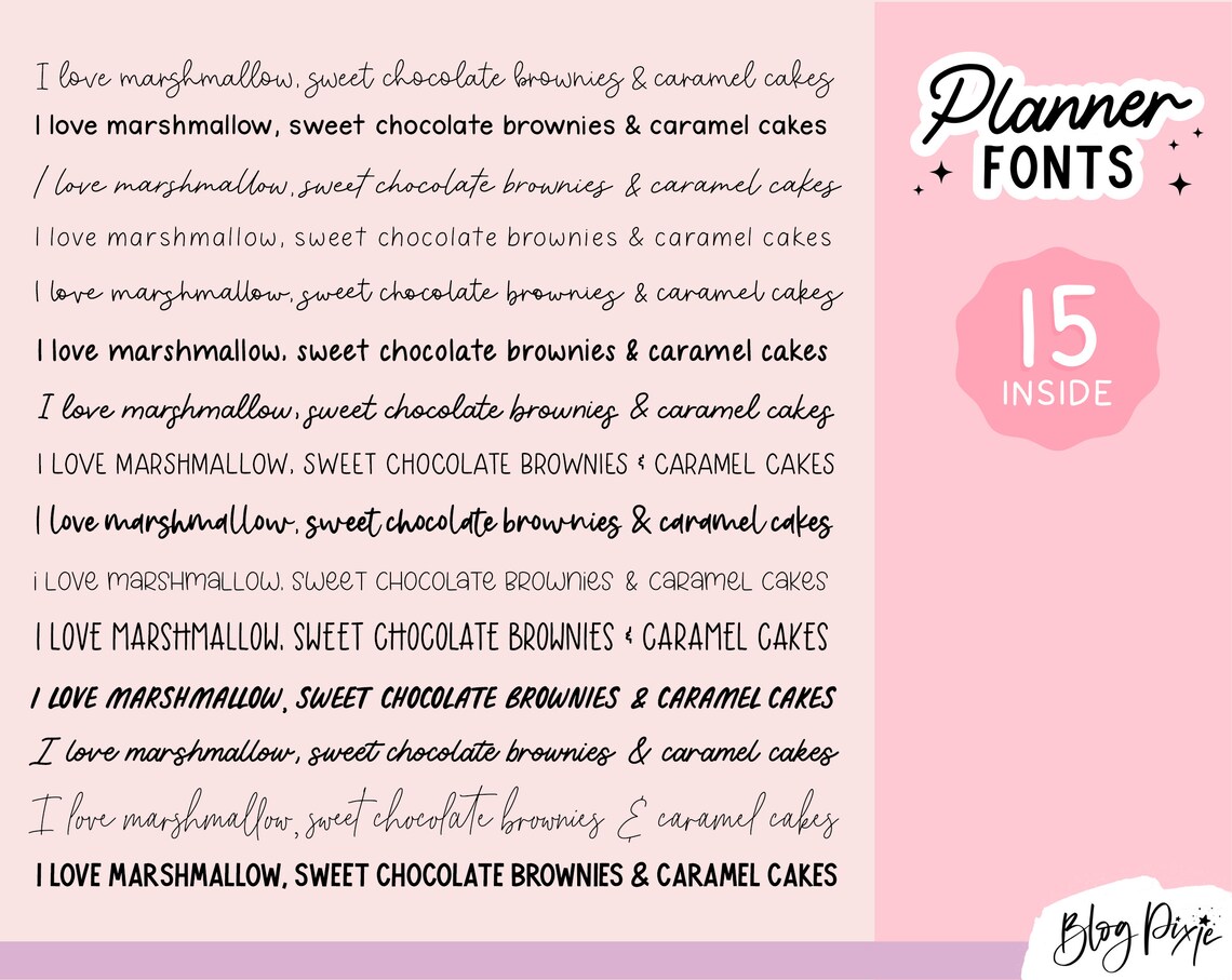 Planner Font Bundle Handwriting Fonts for Goodnotes Fonts - Etsy Australia
