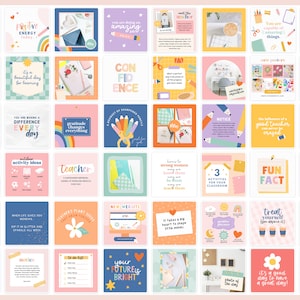 Teacher Instagram Post Templates Canva - Teacher Social Media Posts ...