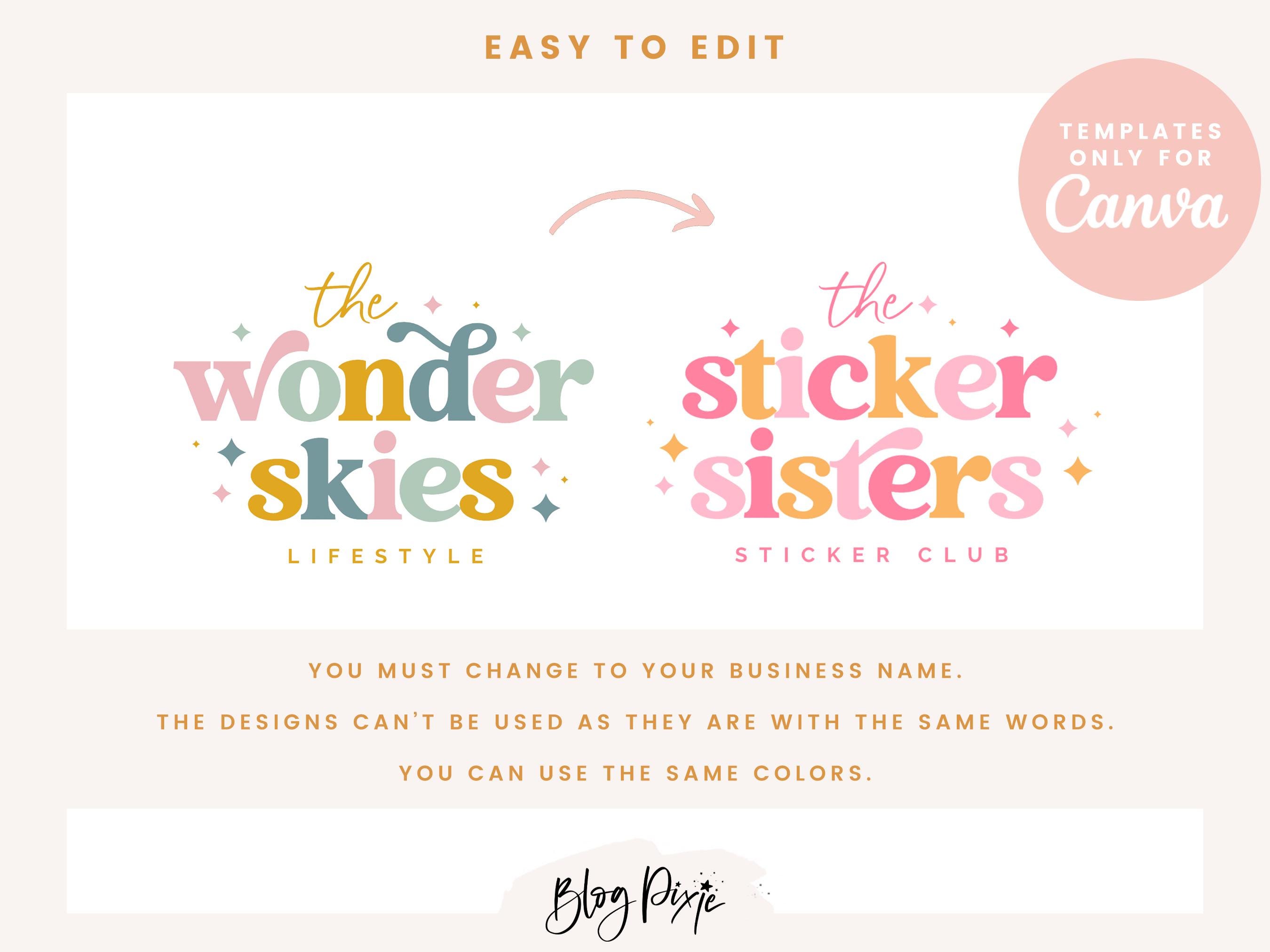 Logo With Stars - Logo Template Canva - Editable Logo Design - Small ...