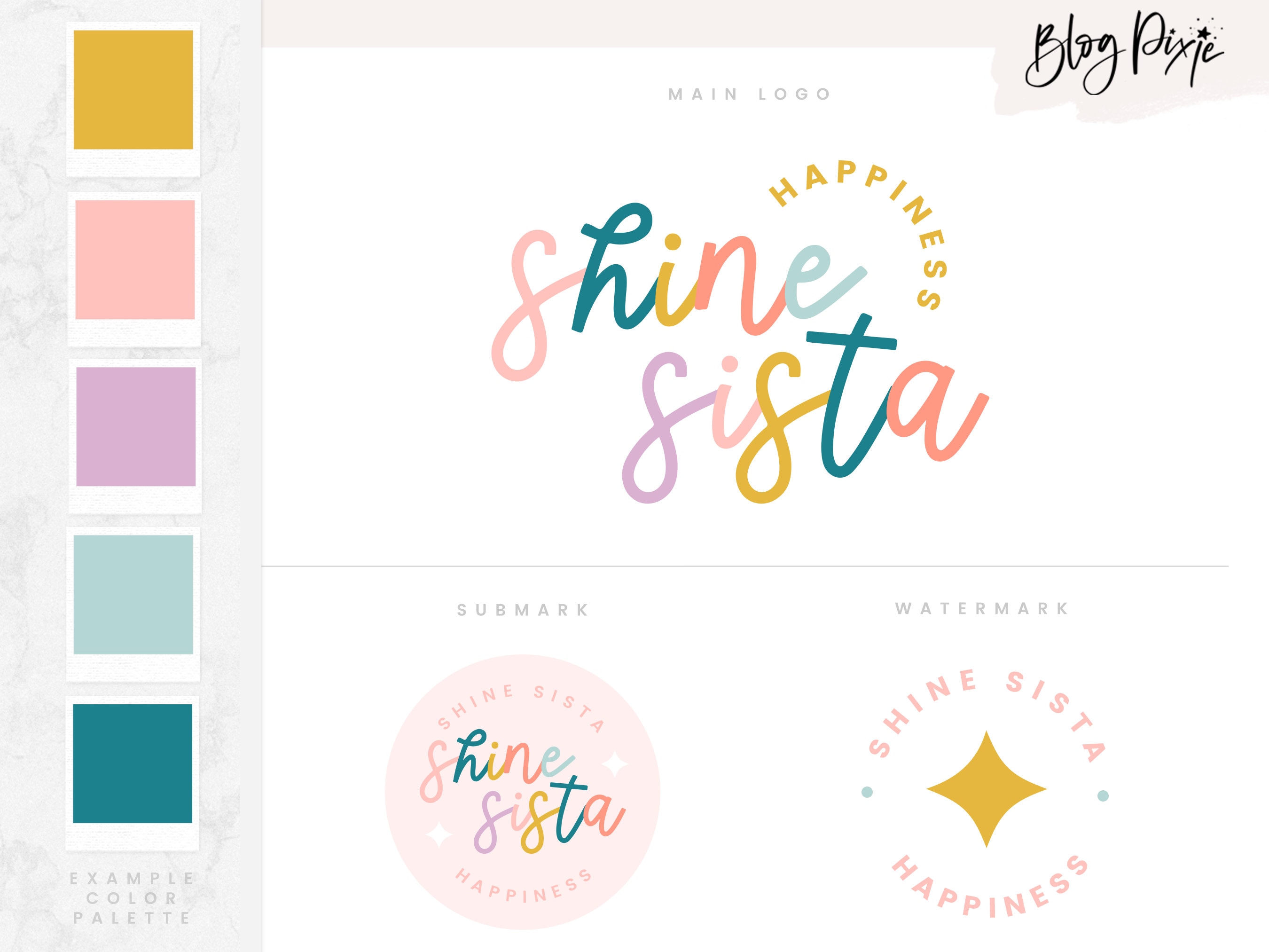 Colorful Logo Design Playful Branding Kit Fun Rainbow Logo - Etsy Australia