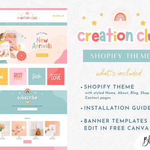 Fun Shopify Theme Ecommerce Website Design Template - Etsy Australia