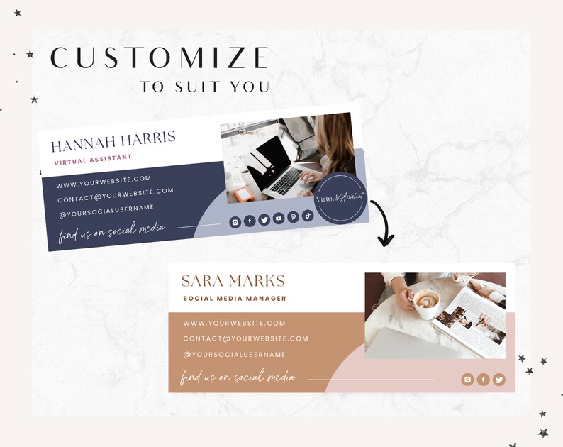 Virtual Assistant Email Signature Template Canva Business - Etsy