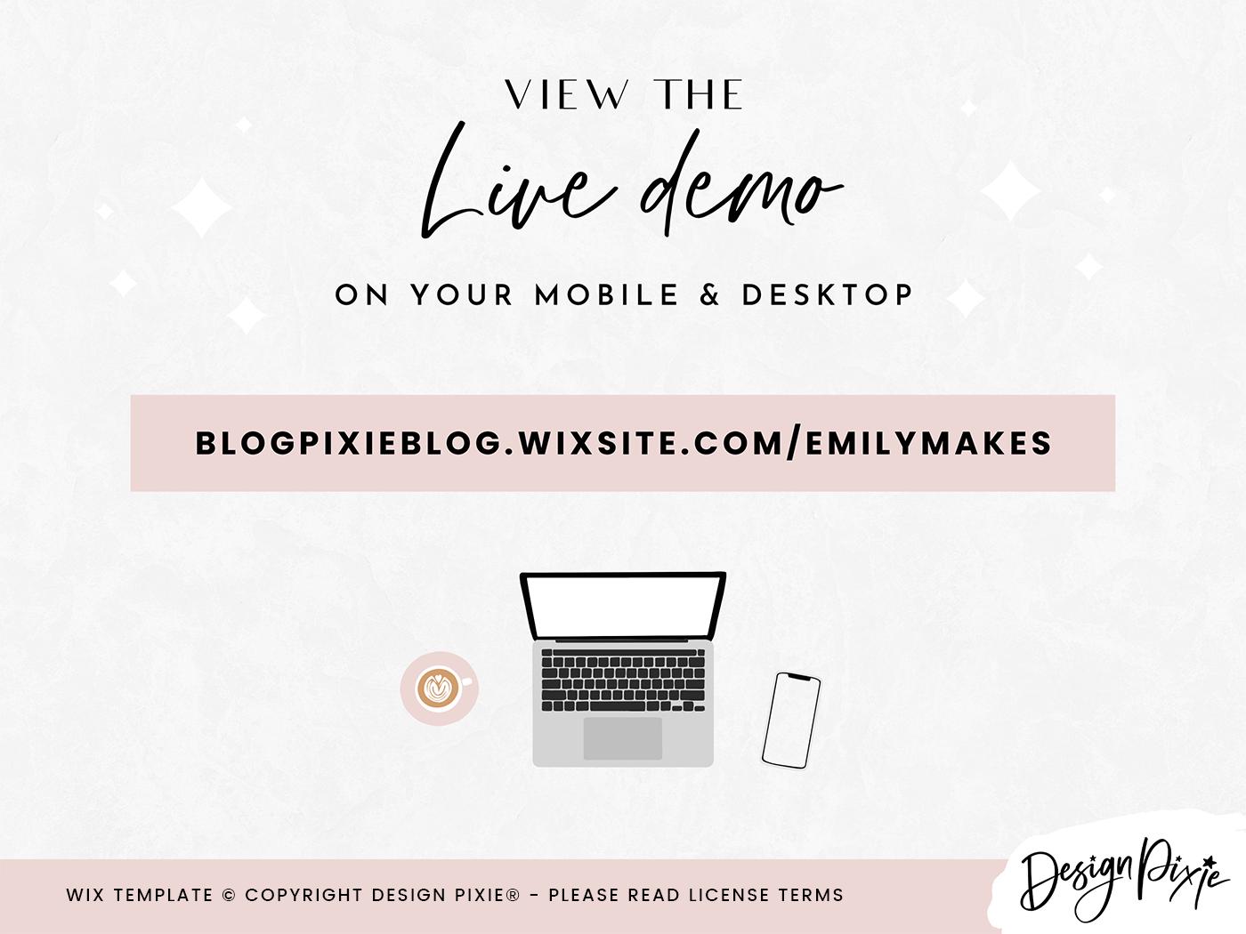 Pink Wix Website Template - Rose Gold Website Design - Pretty Wix Blog ...