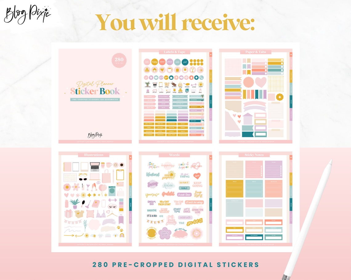 Digital Stickers Cute - Goodnotes Planner Stickers Pack - Self Care ...