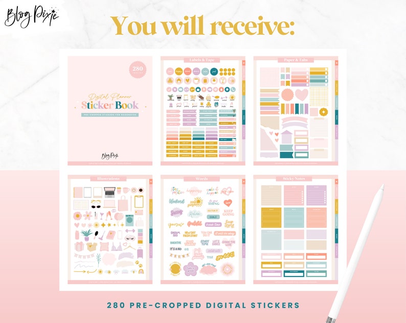 Digital Stickers Cute - Goodnotes Planner Stickers Pack - Self Care ...