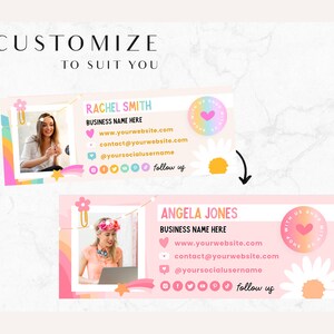 Email Signature Template Canva - Rainbow Branding - Small Business ...