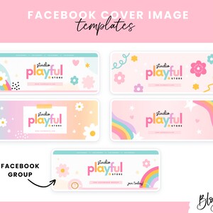 Social Media Templates Canva Facebook Banner Templates Playful Rainbow ...