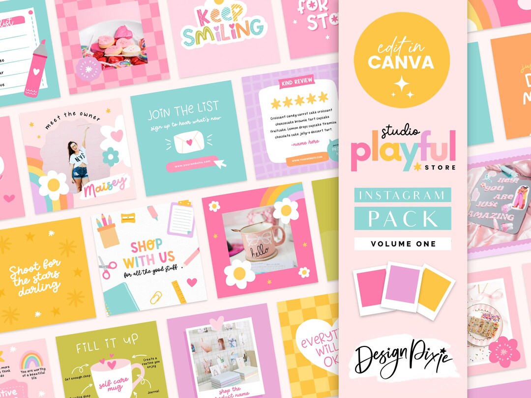Rainbow Instagram Post Templates Canva - Positive Quotes for Instagram ...