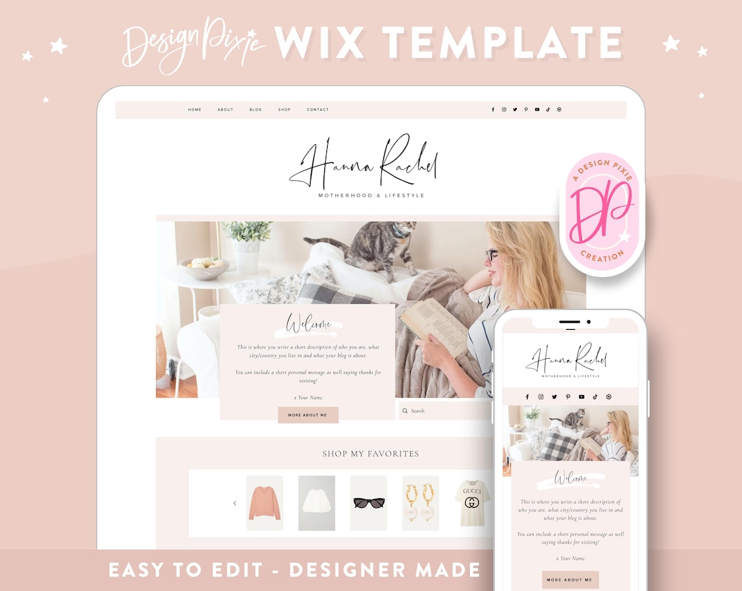 WIX Blog Template - Website Design for Bloggers - WIX Blog Theme - Wix ...