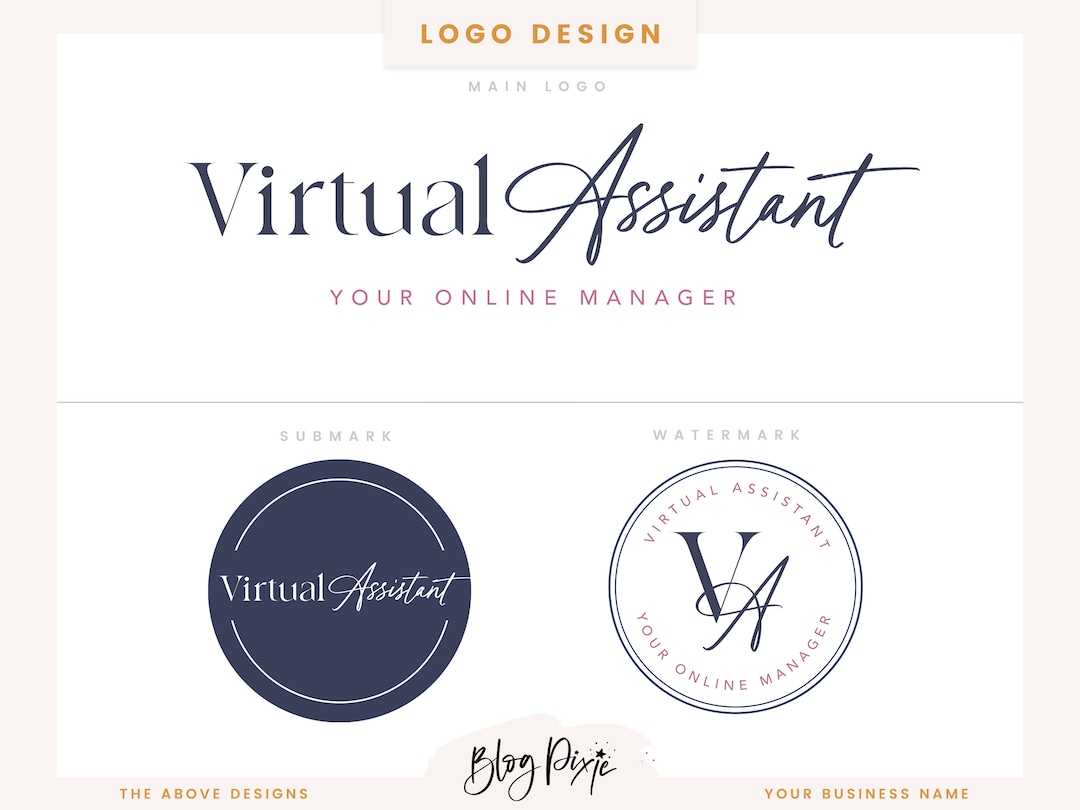 Virtual Assistant Logo Design Modern Logo Coach Logo - Etsy