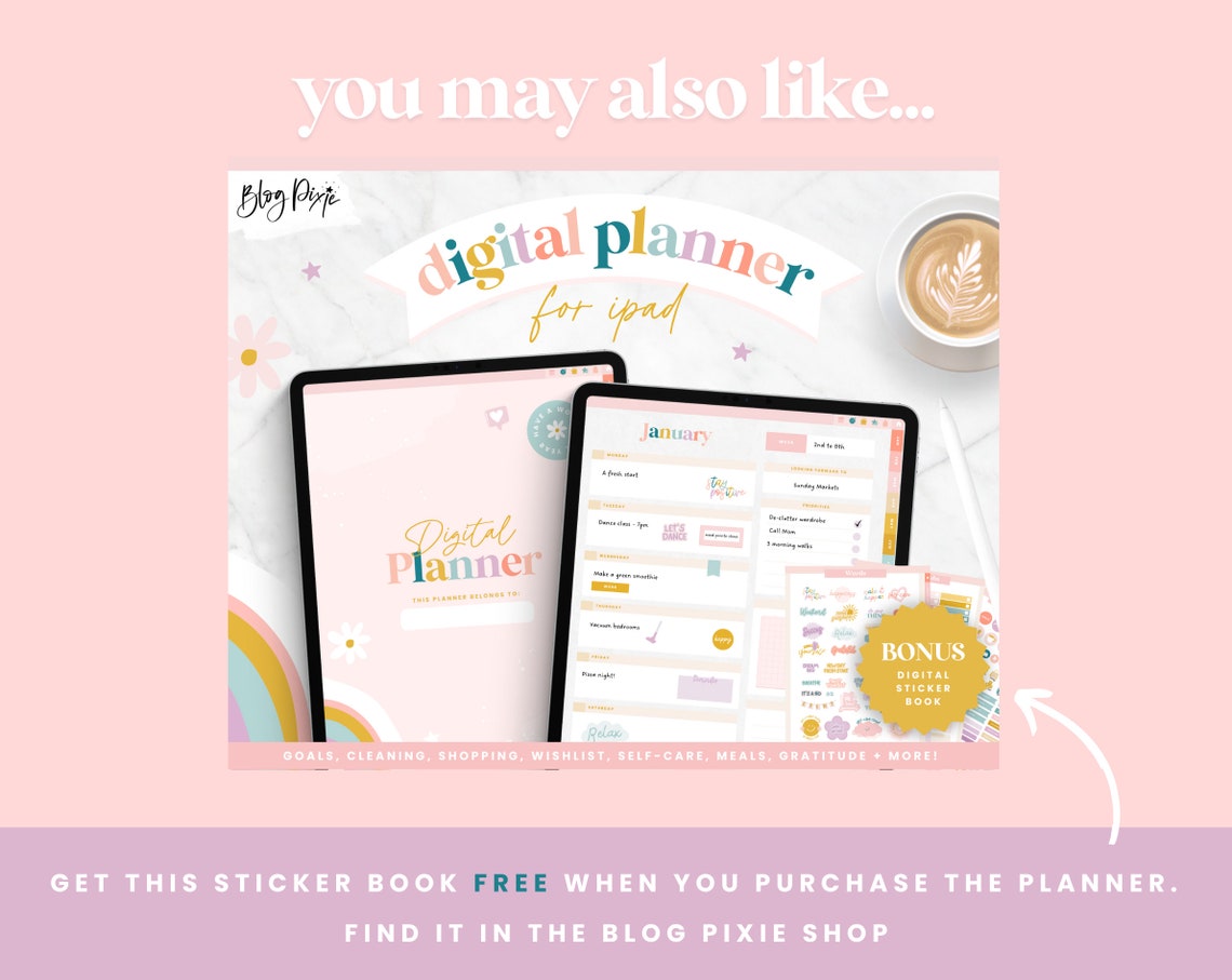 Digital Stickers Cute - Goodnotes Planner Stickers Pack - Self Care ...