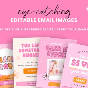 Pink Email Marketing Templates - Canva Newsletter Template - Mailing ...
