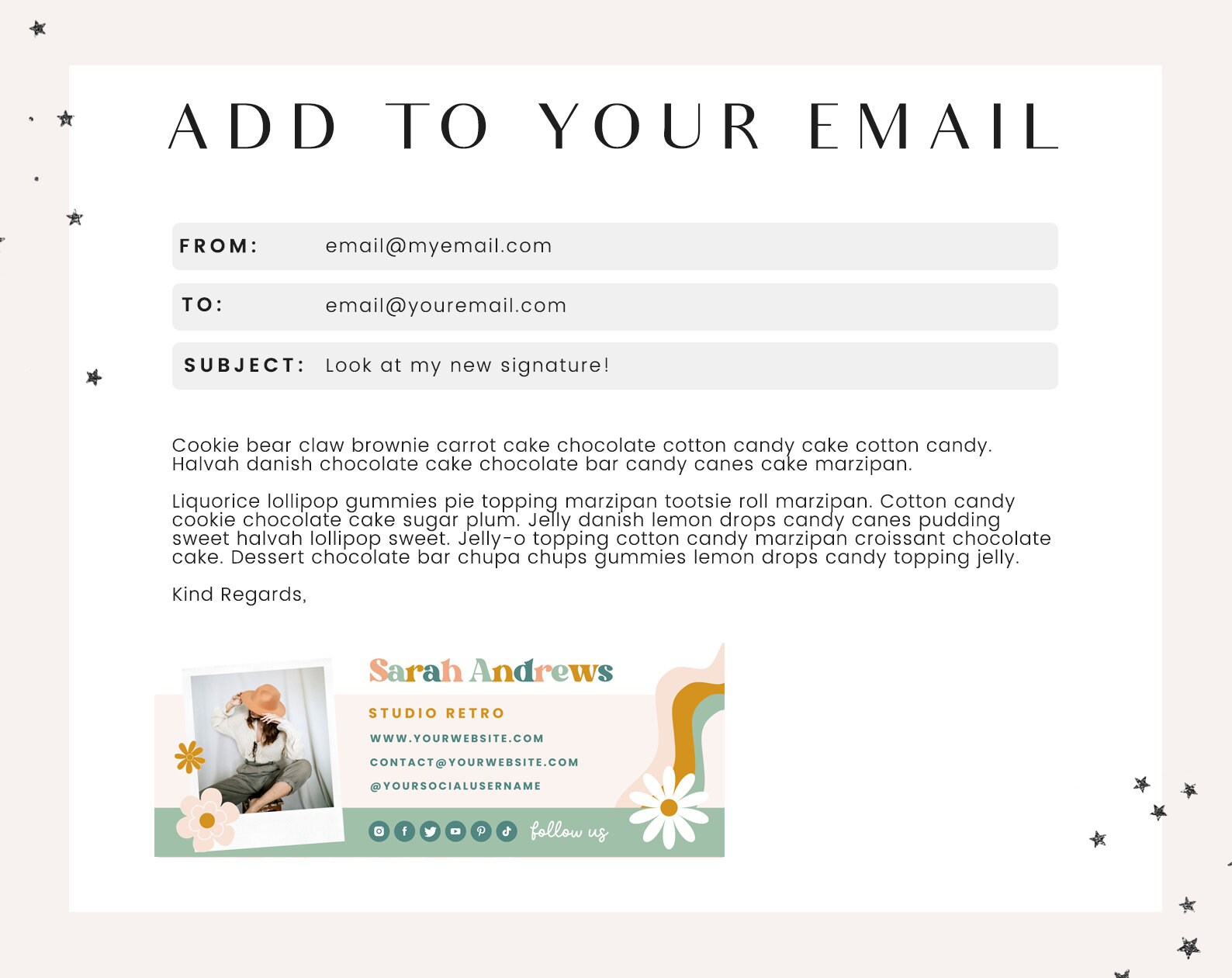 Retro Email Signature Template Canva - Business Email Signature Design ...