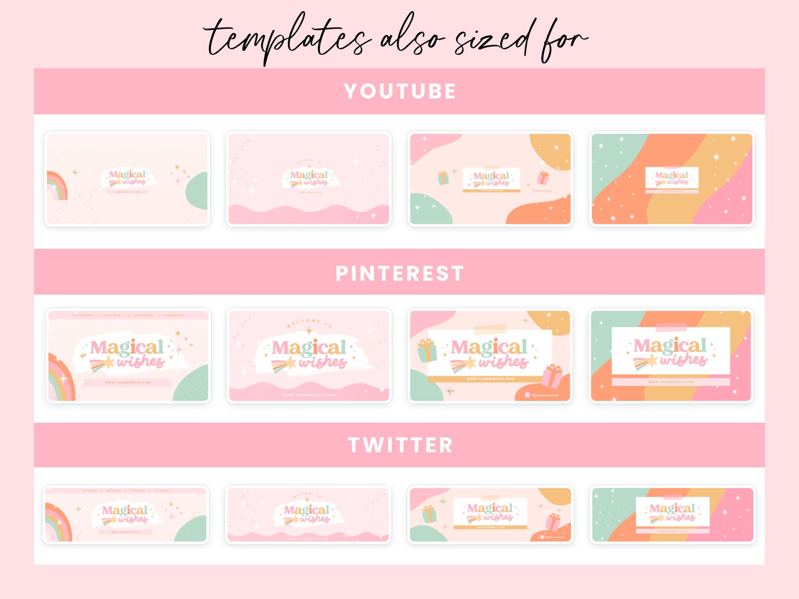 Pastel Rainbow Facebook Banner Templates Canva - Rainbow Social Media ...