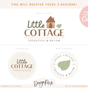 Cottagecore Logo Design Template Canva - Editable Logo Template - Small ...