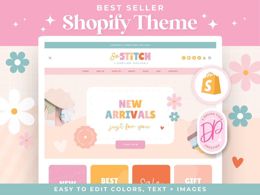 Shopify Theme Template - Colorful Website for Small Business - Shopify ...