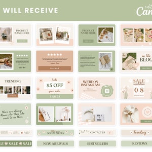 Cottagecore Email Marketing Templates Canva - Sage Green Newsletter ...