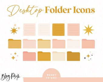 Brown Beige Desktop Folder Icons Desktop Folder Icons - Etsy