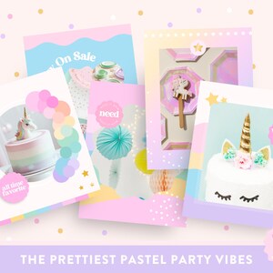 Pastel Party Instagram Templates - Magical Fun Canva Templates for ...