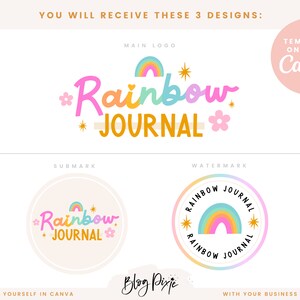 Rainbow Logo Design Template Canva Editable Logo Design Retro Rainbow ...