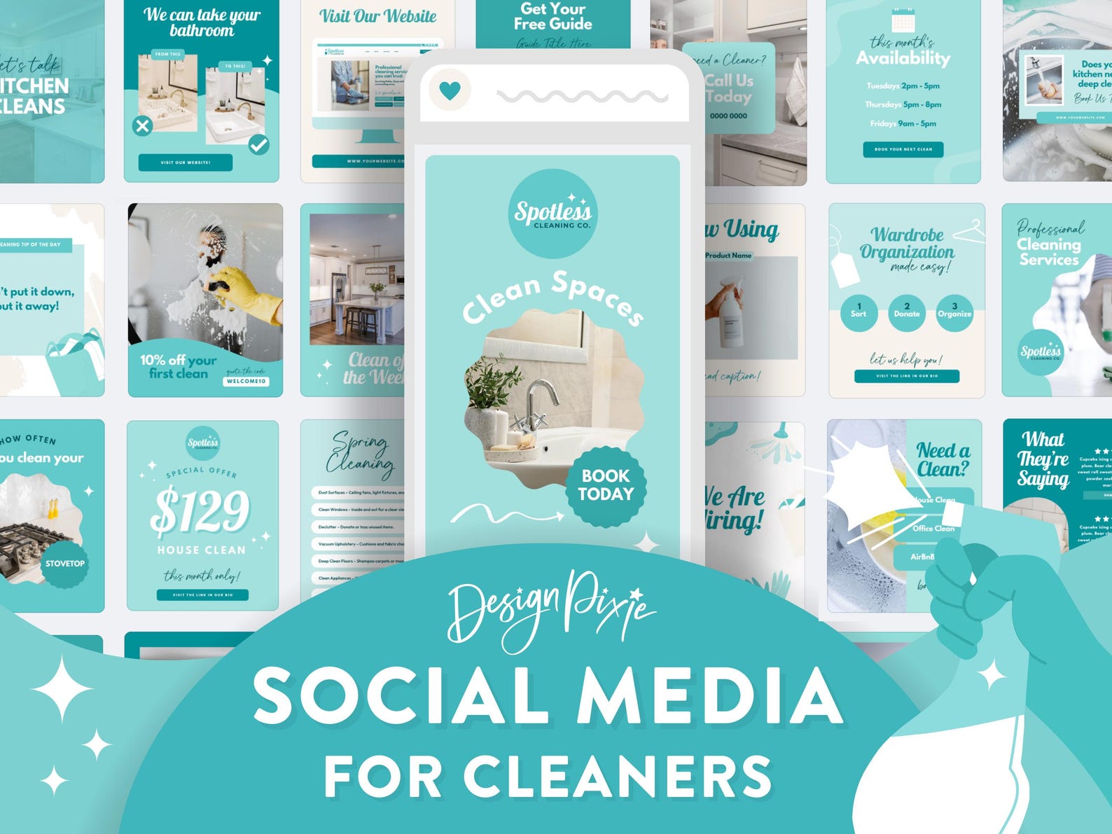 100 Cleaning Business Social Media Post Ideas - Canva Instagram ...