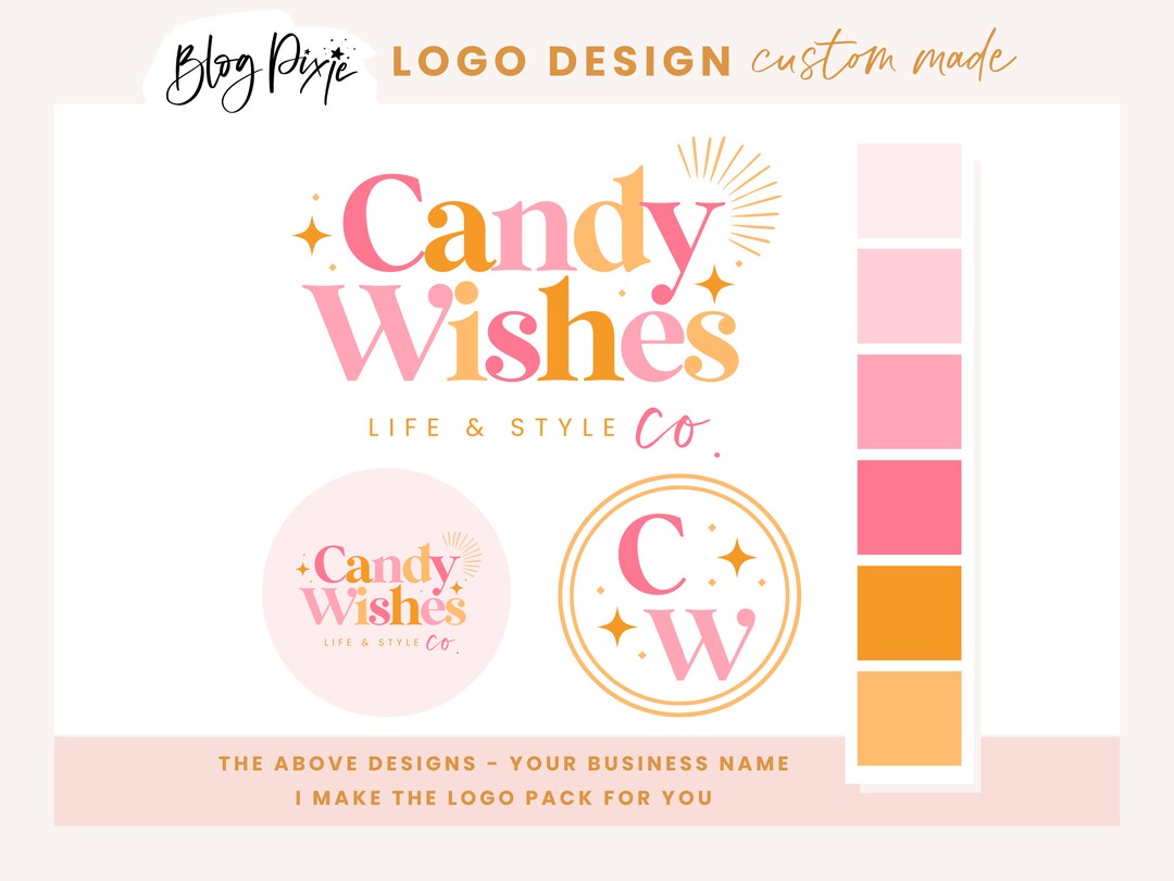 Bright Pink Logo Design - Boho Logo - Coach Logo - Podcast Logo ...