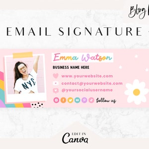 Rainbow Email Signature Template Canva Small Business Email - Etsy