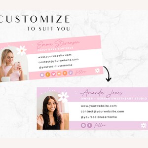 Email Signature Template Canva - Pink Business Email Design - Gmail ...