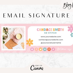 Email Signature Template Canva Rainbow Colorful Branding Business Email ...