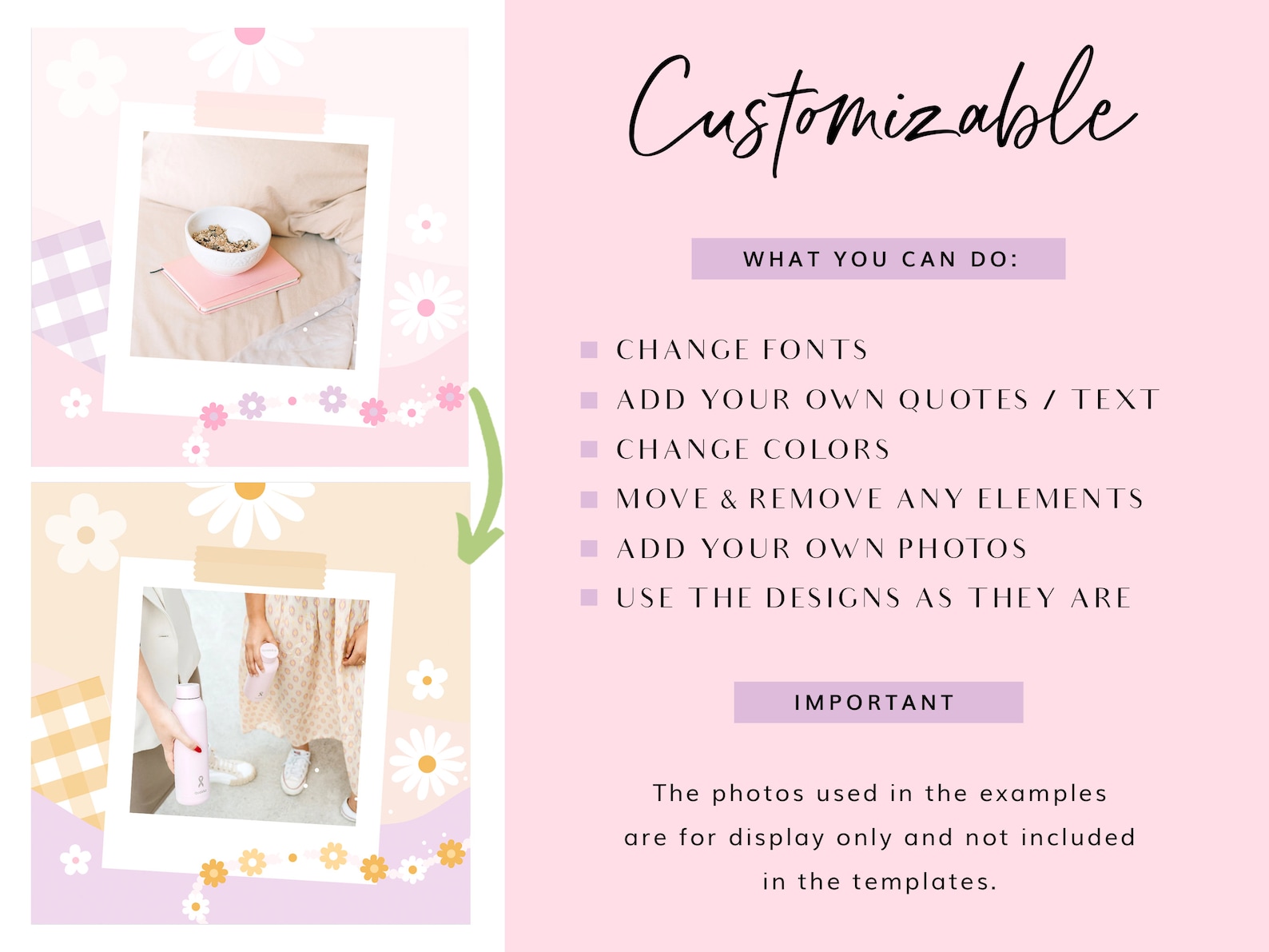 Pastel Pink Instagram Templates Canva - Girly Cute Coquette Posts and ...