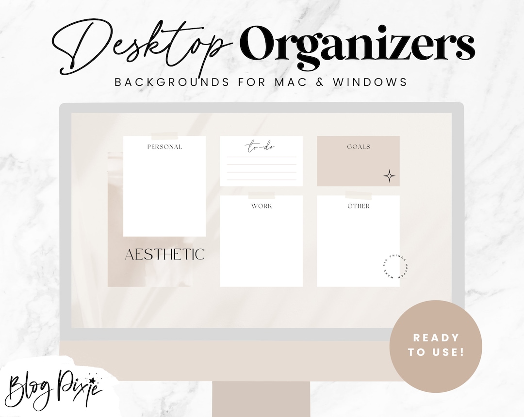 Aesthetic Desktop Organizer Wallpaper for Mac and PC Desktop Background ...