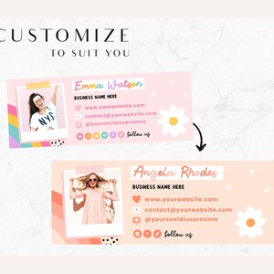 Rainbow Email Signature Template Canva Small Business Email - Etsy