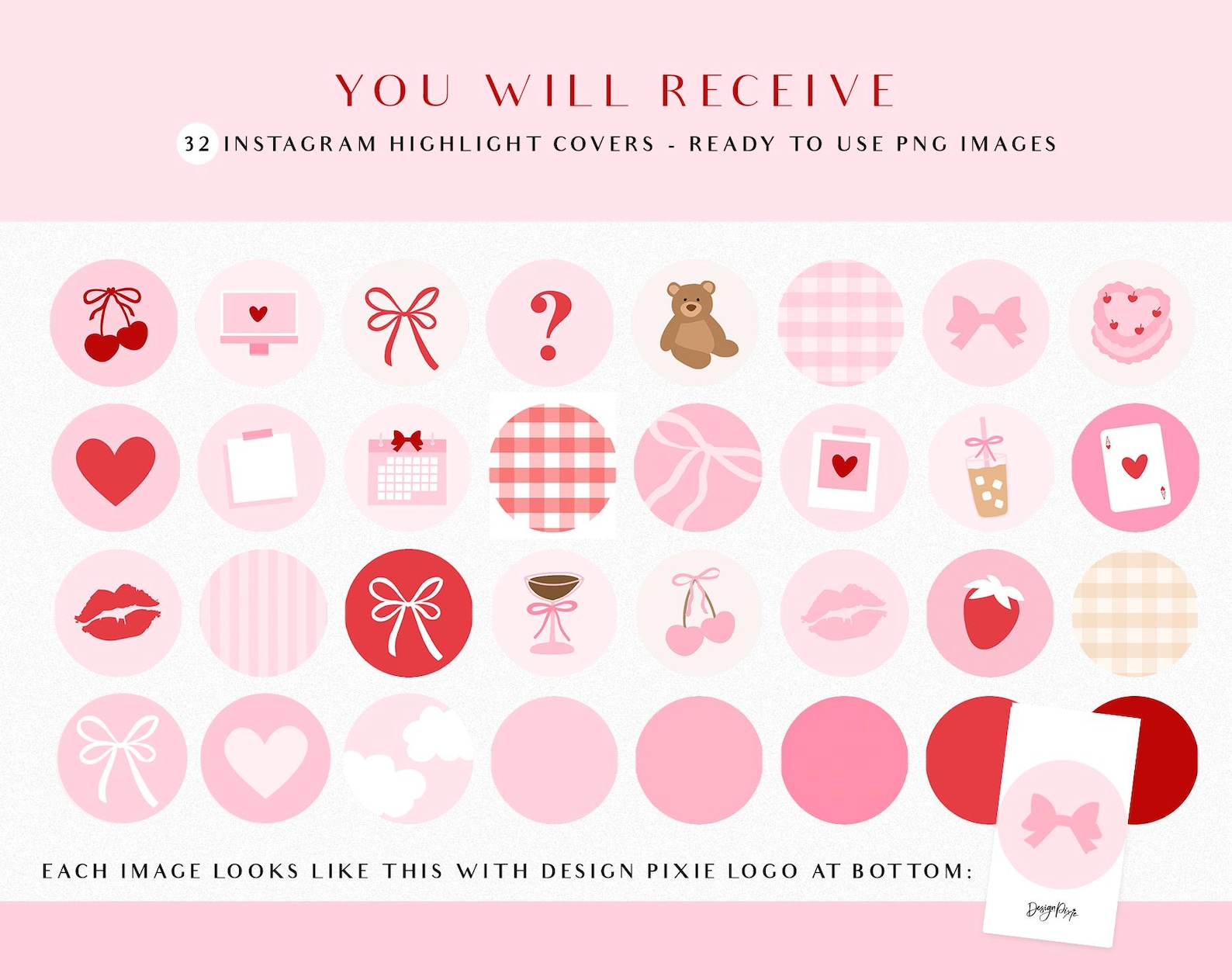 Coquette Instagram Highlight Covers - Girly Pink Icons - Feminine ...