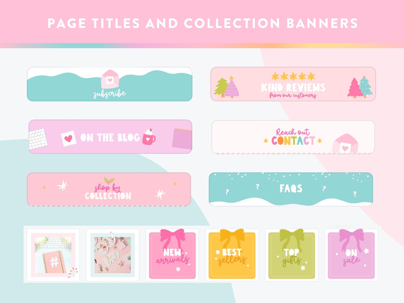 Playful Rainbow Shopify Banner Templates Christmas - Festive Canva Shop ...