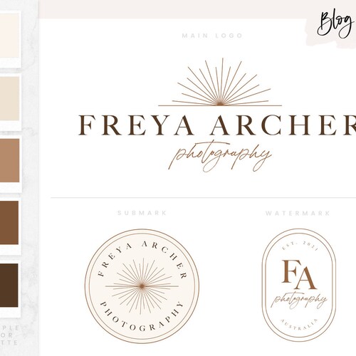 Boho Photography Logo Design Bohemian Photographer Branding - Etsy