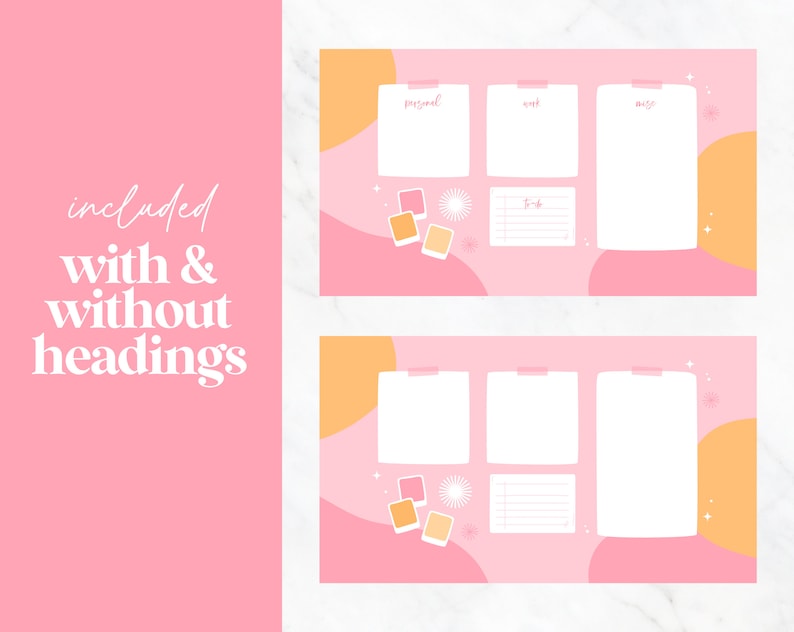 Desktop Organizer Wallpaper Pink Desktop Background Cute - Etsy