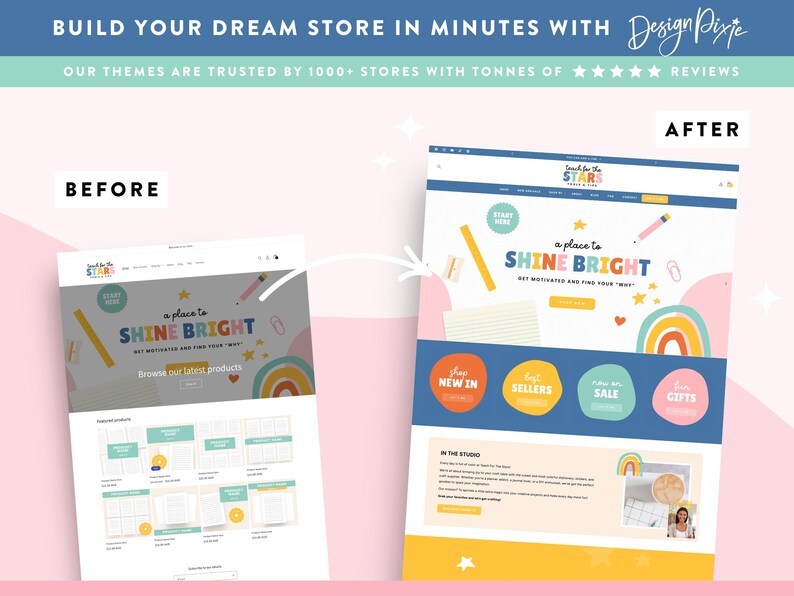 Rainbow Teacher Shopify Theme - Classroom Education Design - Fun ...