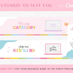Etsy Shop Banner Kit Canva - Etsy Banner Templates - Etsy Store Listing ...