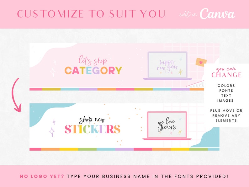 Etsy Shop Banner Kit Canva Etsy Banner Templates Etsy Etsy