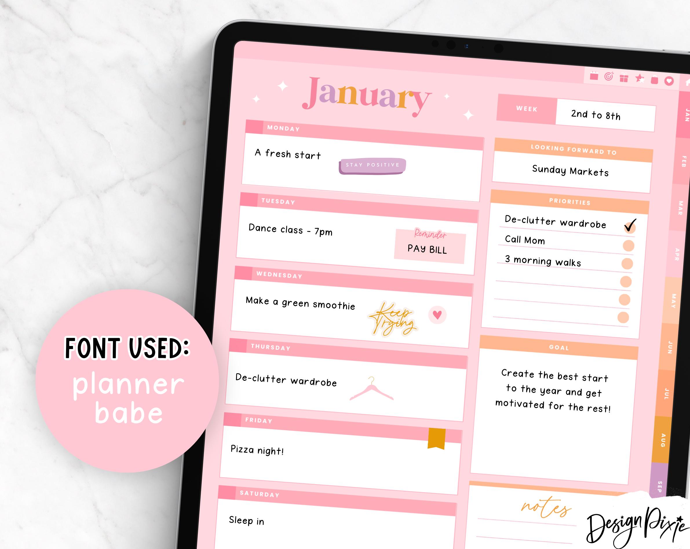 Planner Font Bundle - Handwriting Fonts for Goodnotes - Fonts for ...