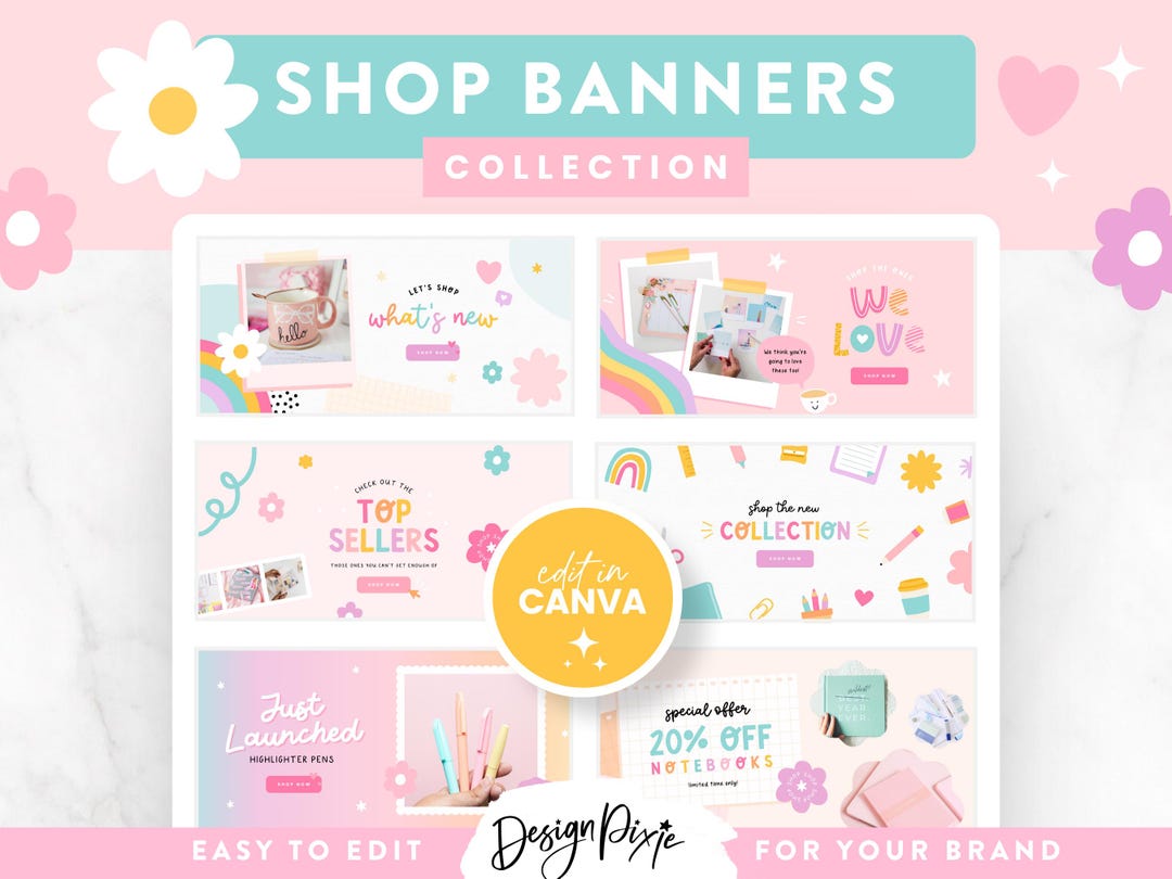 Shop Banner Templates Canva - Shopify Store Banner Designs - Playful ...