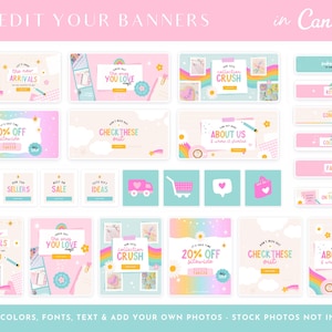 Shop Banner Templates Canva - Rainbow Shopify Store Banner Designs ...