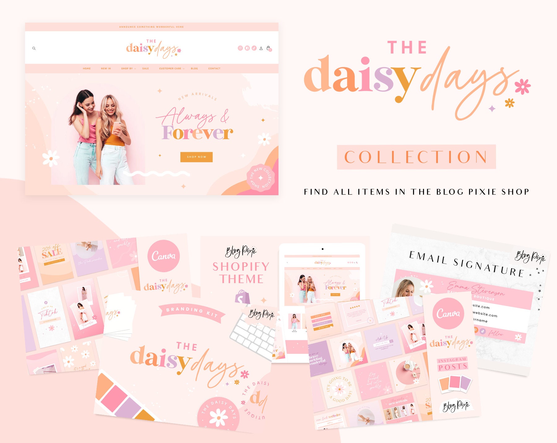 Email Signature Template Canva Pink Business Email Design - Etsy