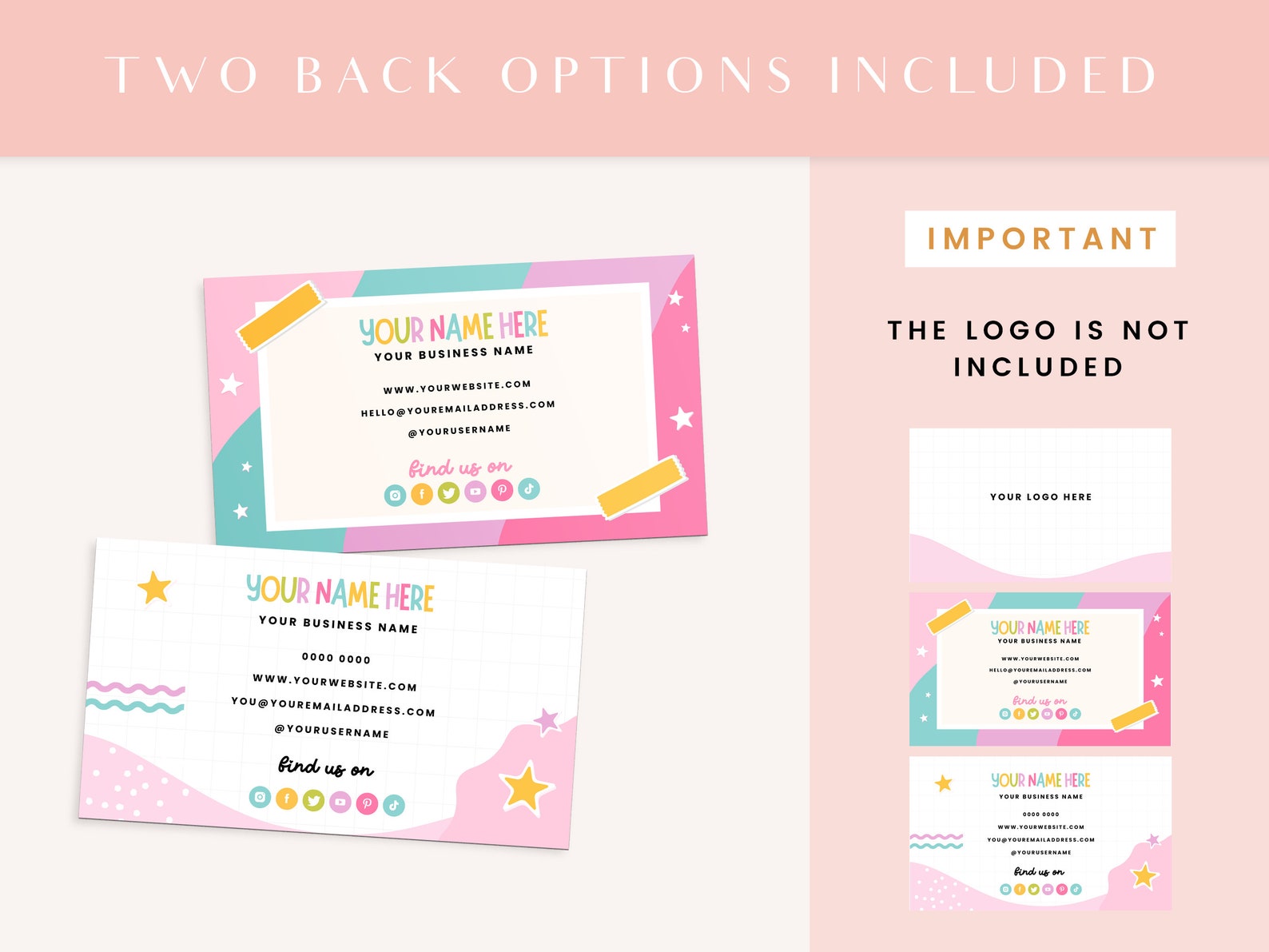 Fun Business Card Template - Canva Business Card - Printables Shop ...