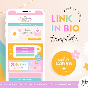 Link in Bio Template Canva - One Page Links Website - Instagram Landing Page - Canva Website ...
